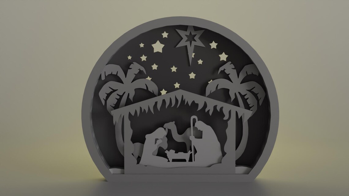 Layered Nativity Scene Digital File - 3D Multilayer Christmas Design ...