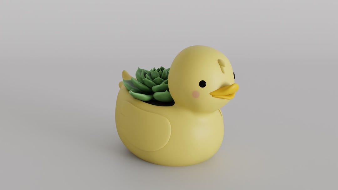 Duck Planter STL File-cute and Whimsical Duck Figurine Planter for 3D ...