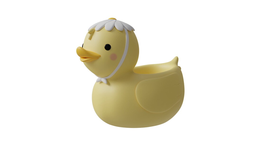 3D Printable Duck Planter With Daisy Hat STL File-cute and Whimsical ...