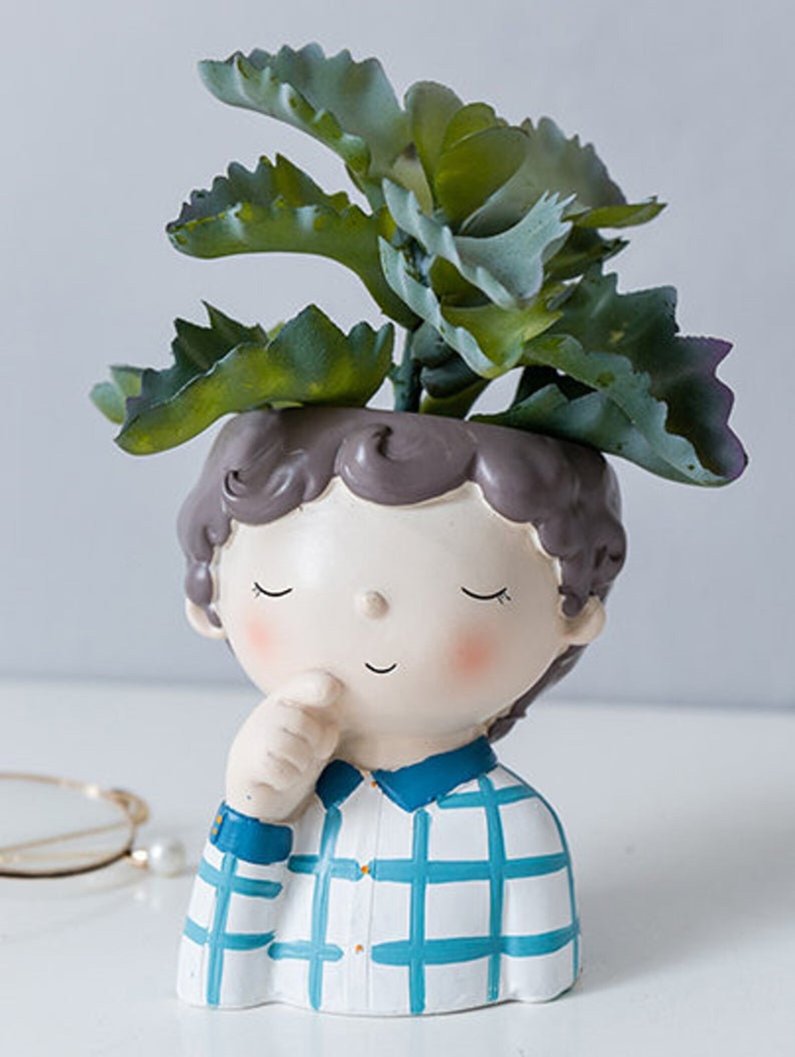 Decoration Planter Cute Boy 4 of 4 STL for 3D Print - Etsy