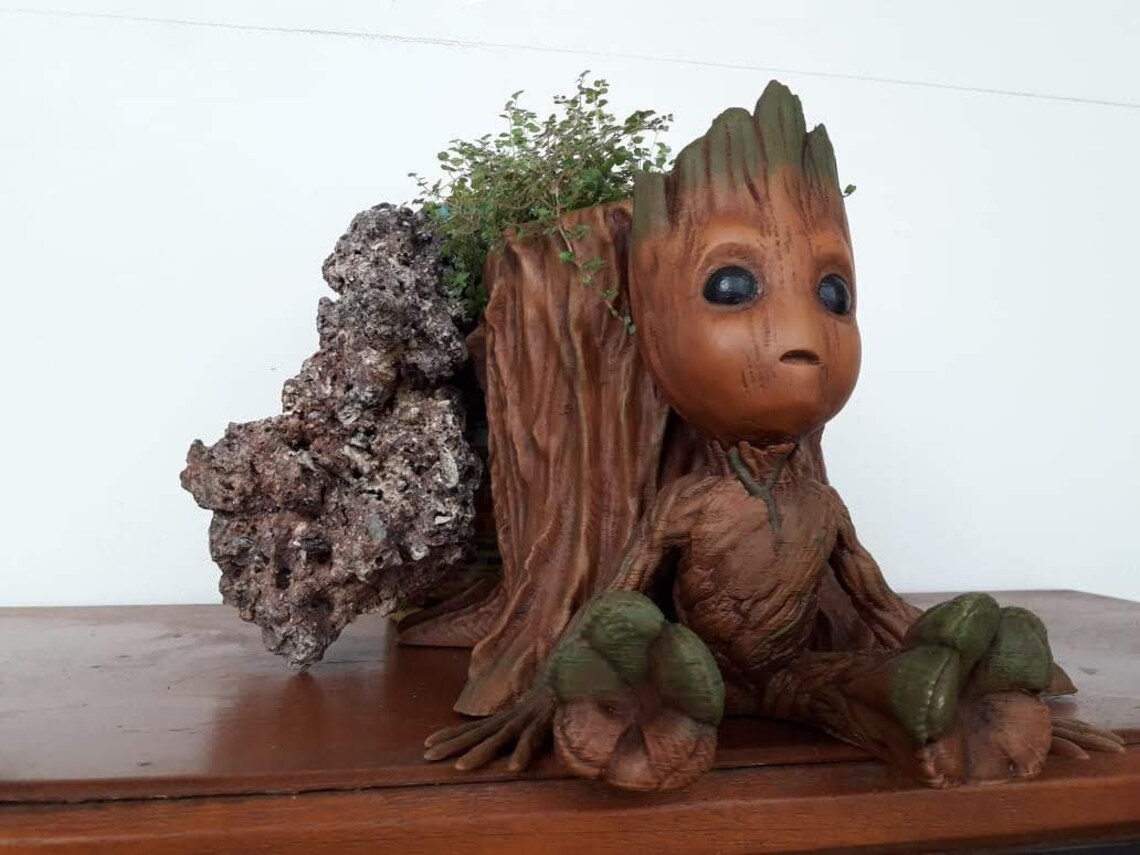 Lindo bebé Groot Maceta / Soporte de planta de aire / Olla - Etsy México