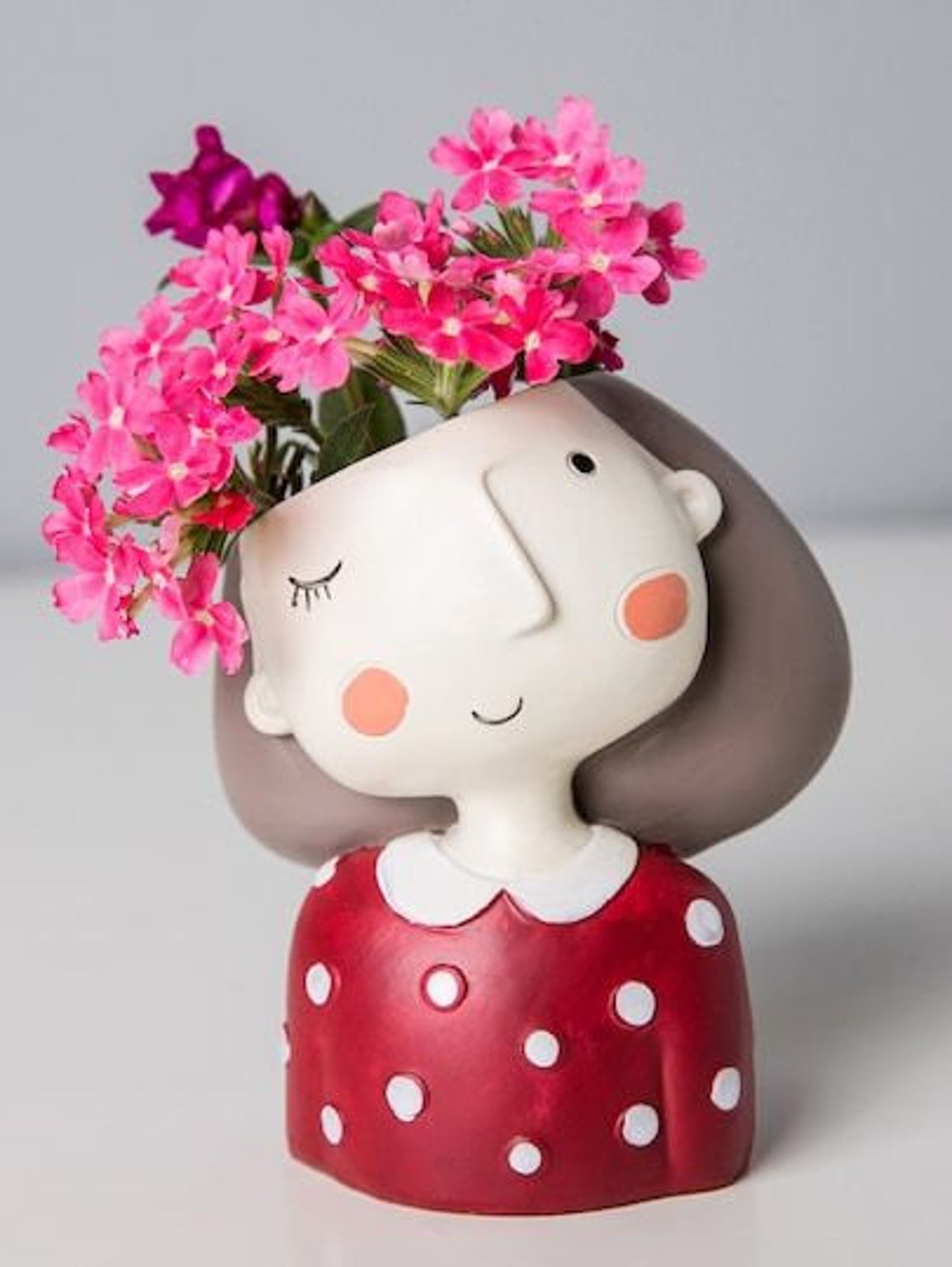 Decoration Planter Pot Cute Girl 4 Stl for 3D Printing - Etsy