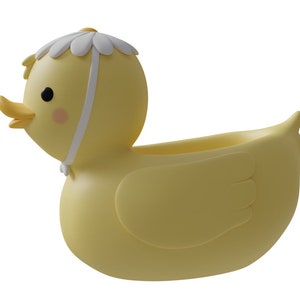 3D Printable Duck Planter With Daisy Hat STL File-cute and Whimsical ...
