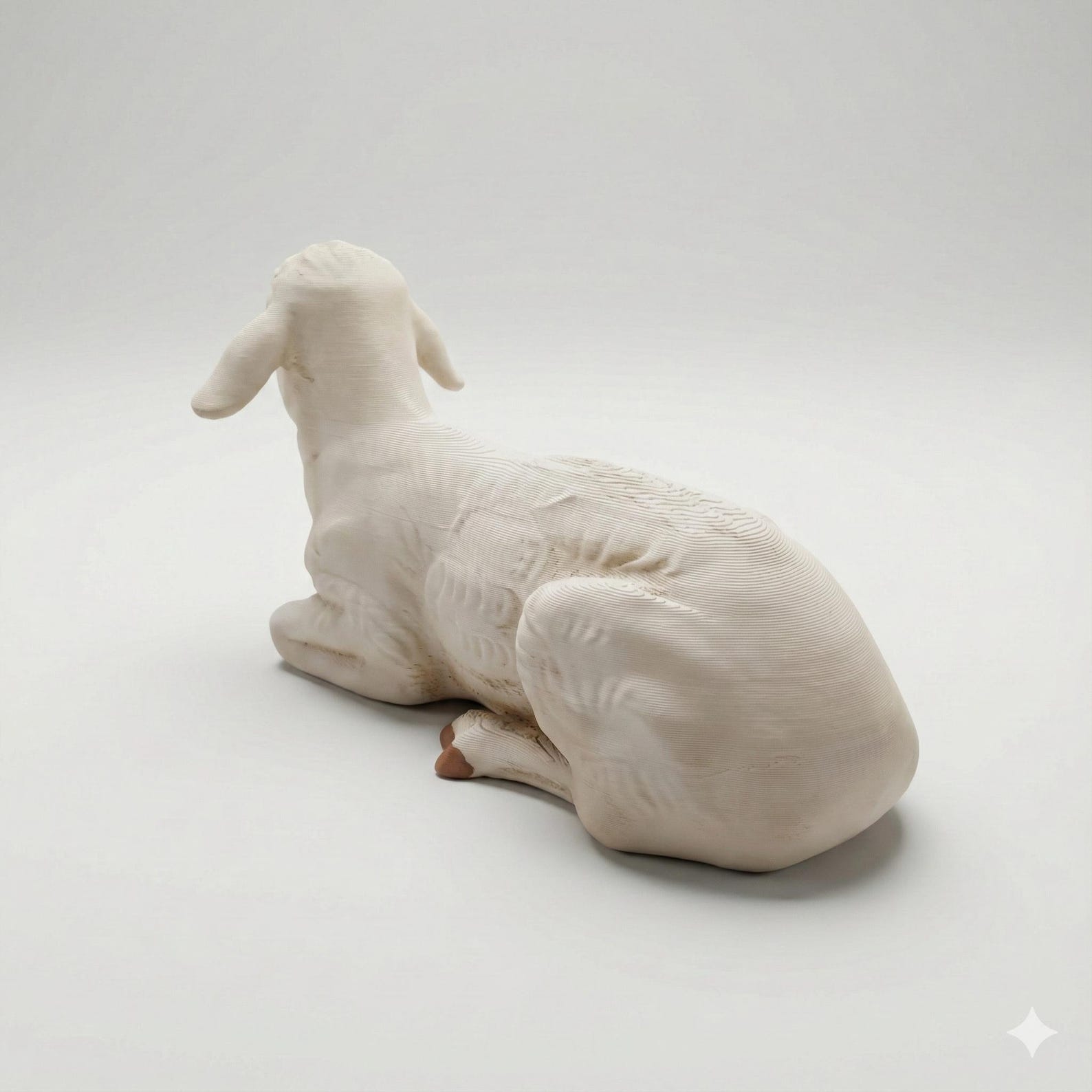 Olot Style Resting Lamb Figurine 3D Printed Nativity Sheep Companion ...