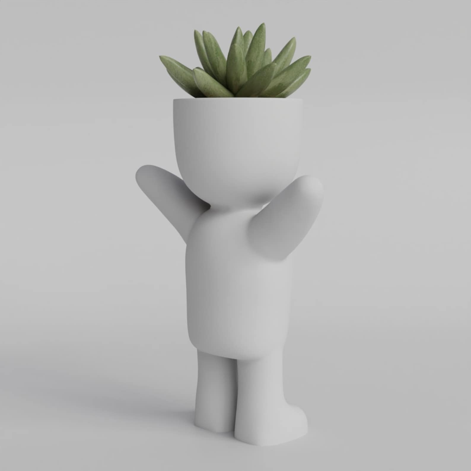 Cute Human-shaped Planter - 3D Printed Succulent Pot - Adorable Mini ...