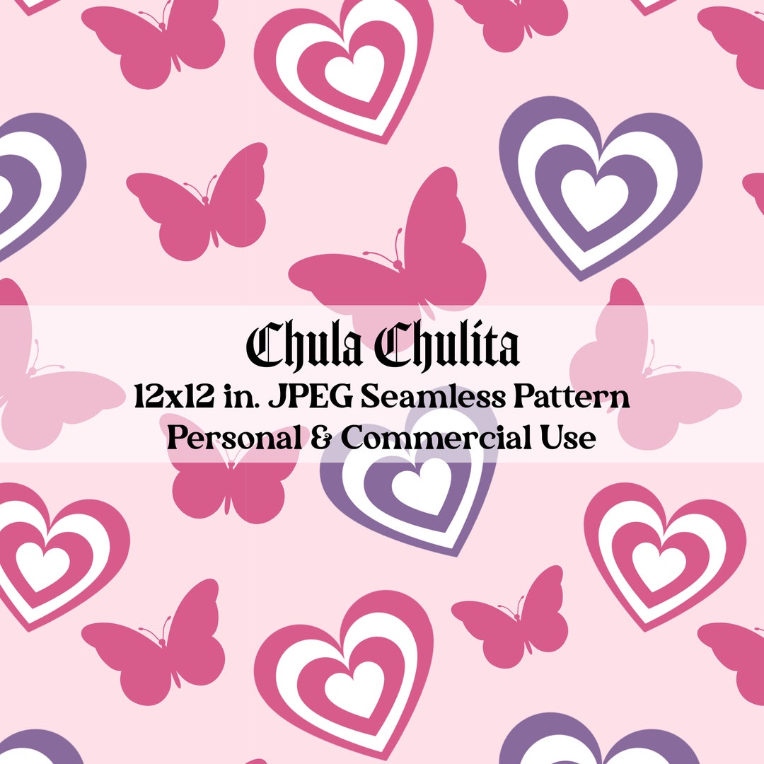 Y2K Hearts and Butterflies Seamless Pattern, Y2K Seamless Pattern ...