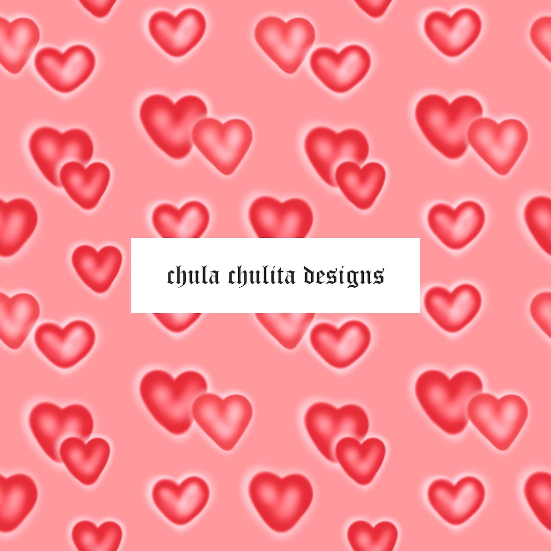 Chola Hearts Valentines Seamless JPEG File, Airbrush Hearts Seamless ...