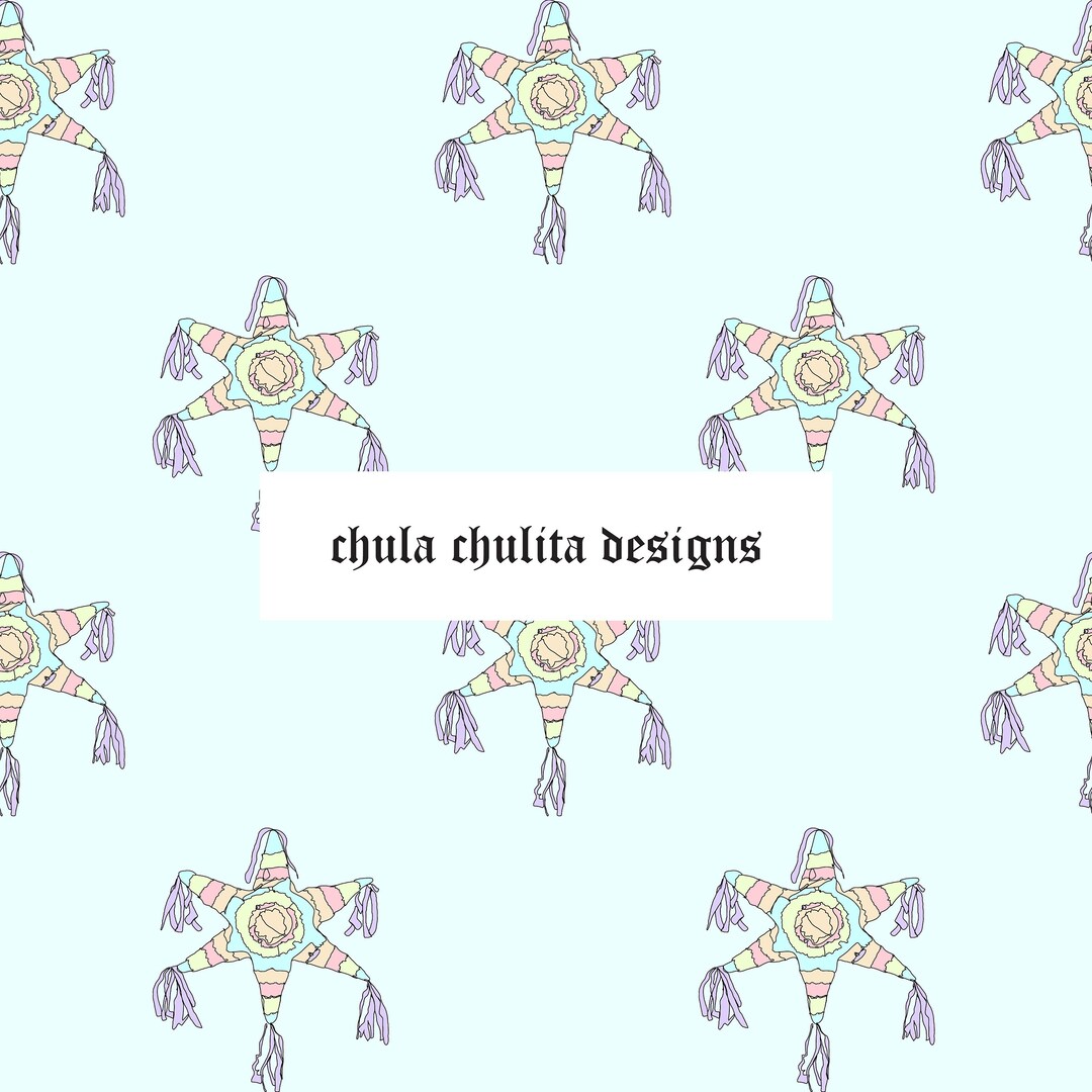 Pinata Seamless JPEG File, Fiesta Seamless Pattern, Pastel Repeat ...