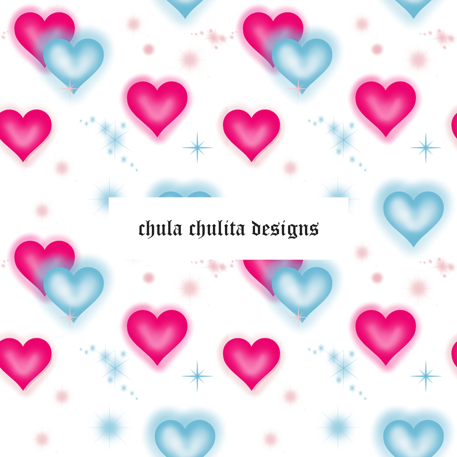Chola Hearts Seamless JPEG File, Airbrush Hearts Seamless, Glamour ...