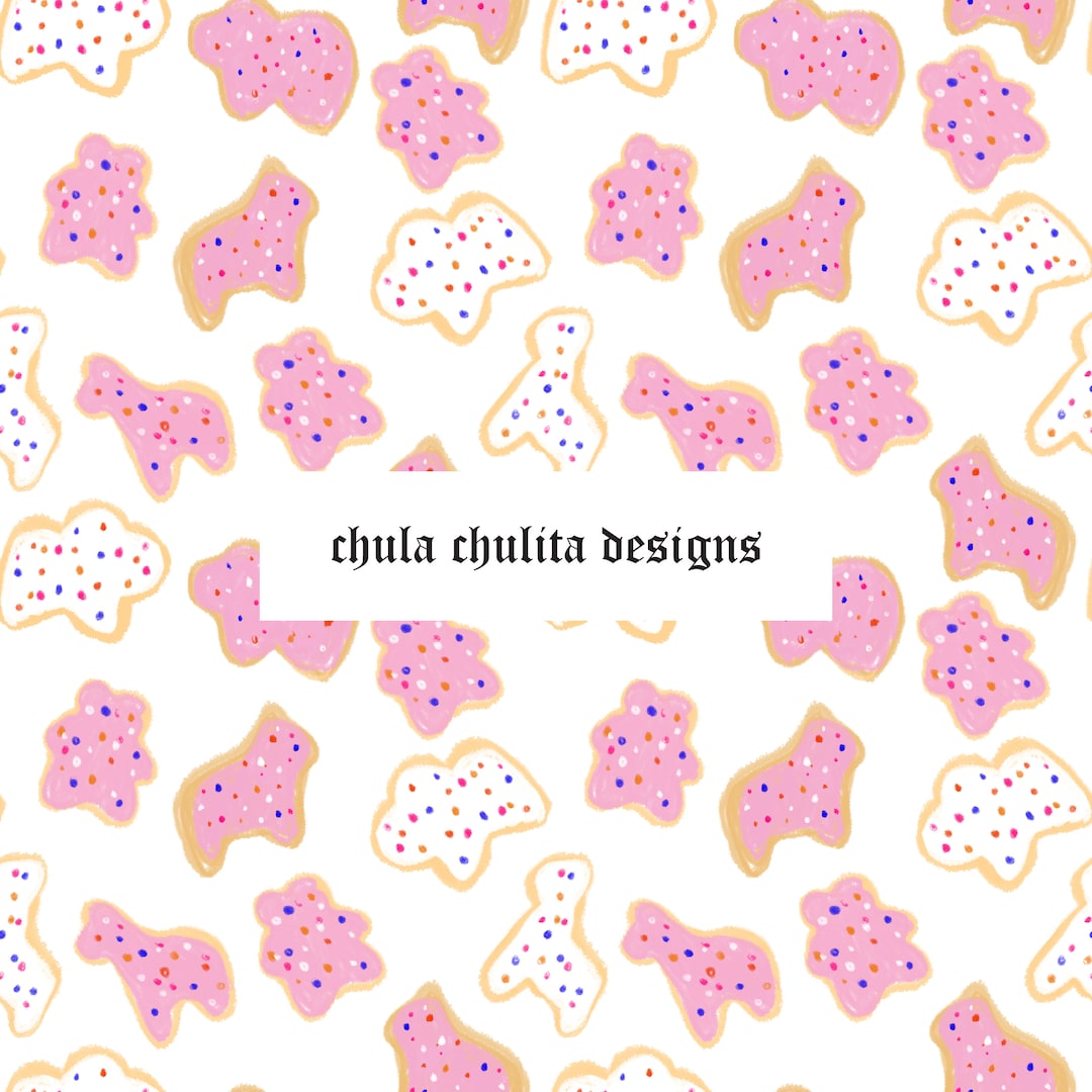 Frosted Animal Cookies Seamless JPEG File, Circus Cookies Seamless ...