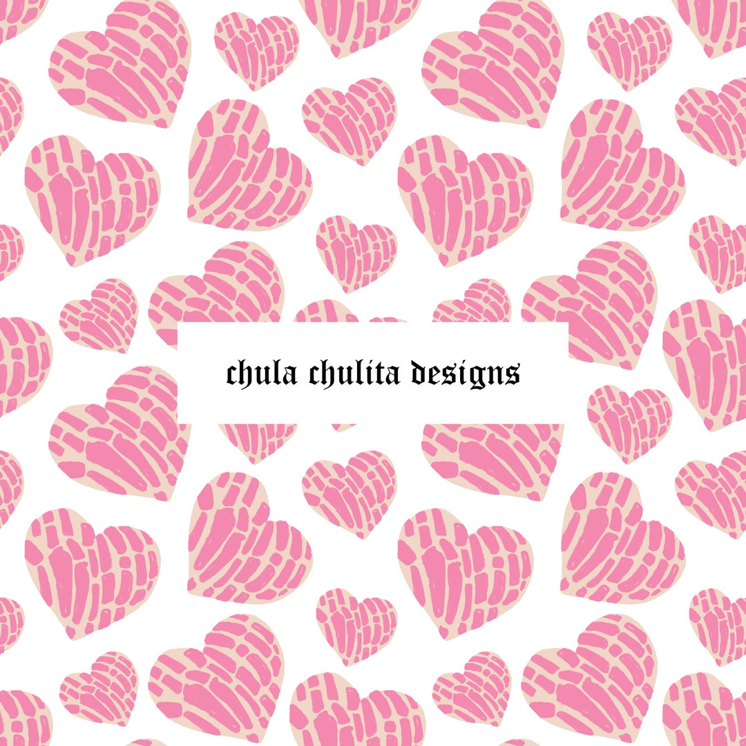 Pan Dulce Seamless JPEG File, Concha Heart Seamless, Latino Valentine ...