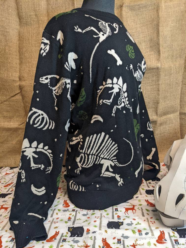 Dinosaur Fossil Knit Sweater Pullover | Etsy