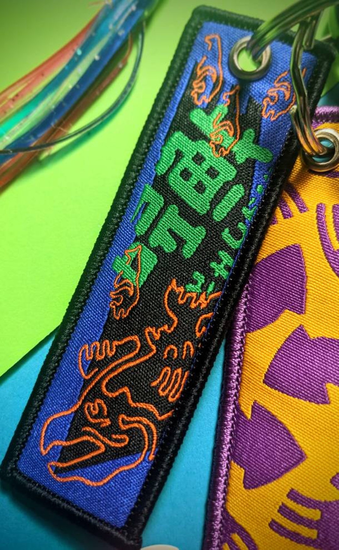 Neon Salmon Run Grizzco Splatoon Woven Keyring - Etsy