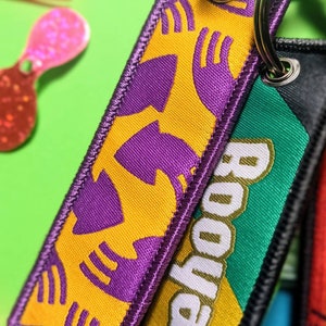 Yellow/purple Squid Pattern Splatoon Woven Keyring - Etsy