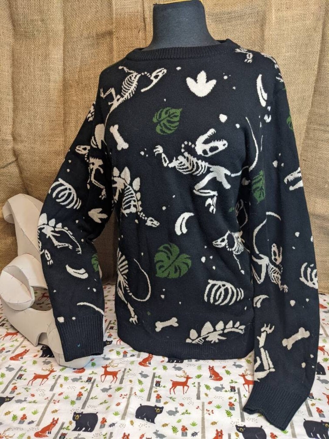 Dinosaur Fossil Knit Sweater Pullover - Etsy