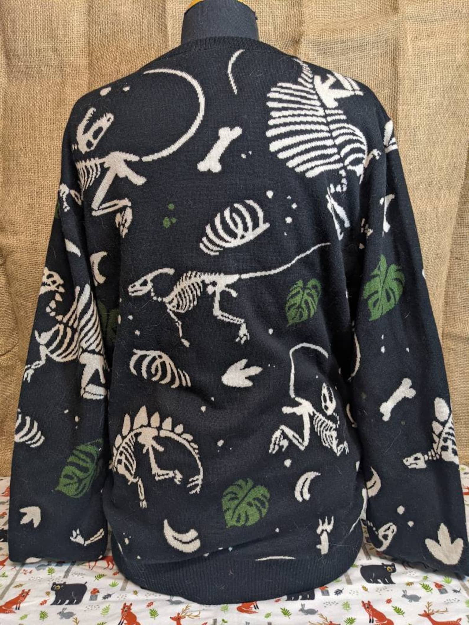 Dinosaur Fossil Knit Sweater Pullover - Etsy