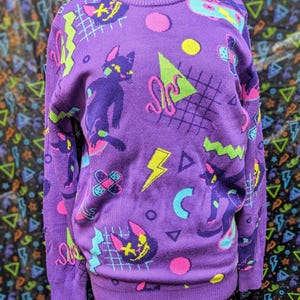 SKATER CAT Knit Sweater Pullover - Etsy