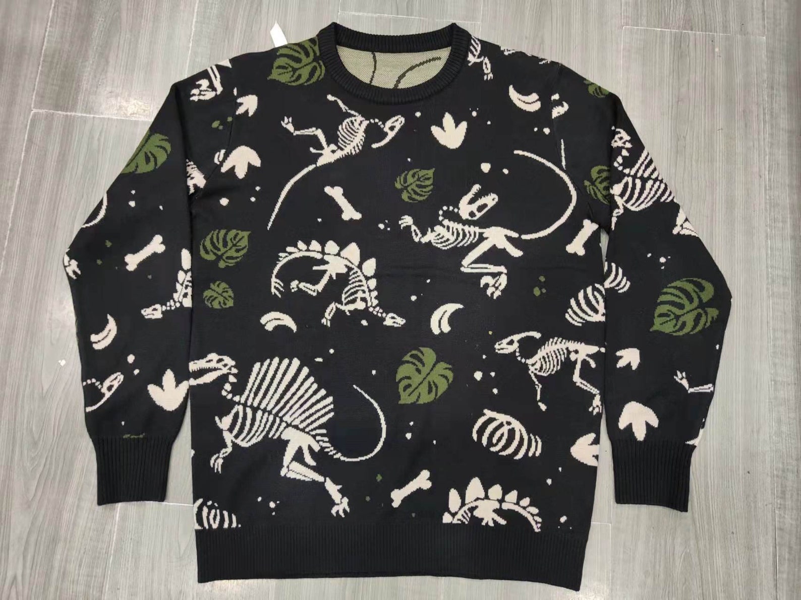 Dinosaur Fossil Knit Sweater Pullover - Etsy
