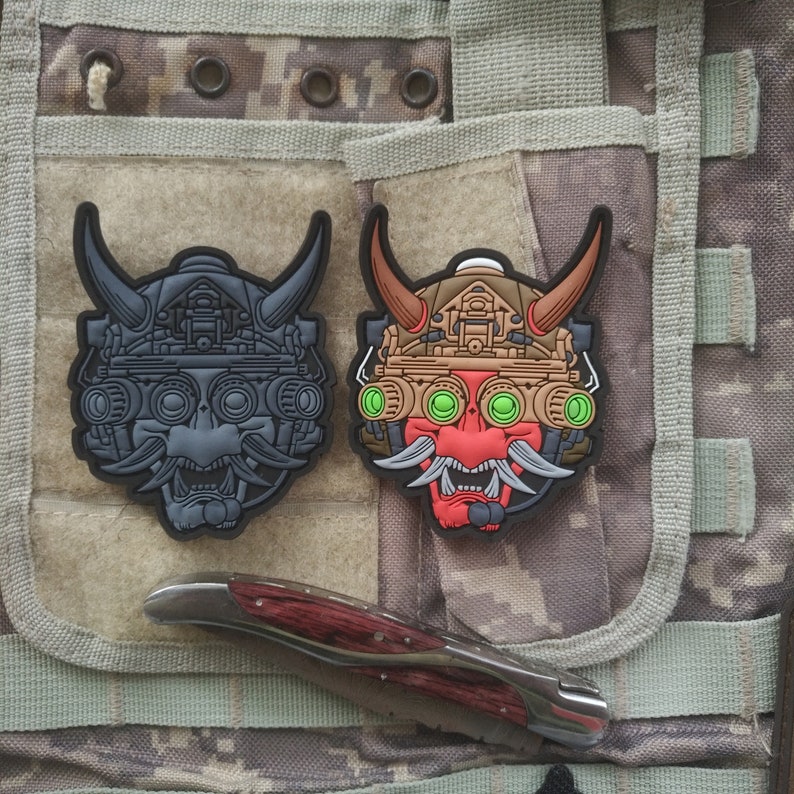 Japanese Samurai Oni Mask Morale Patch | Etsy