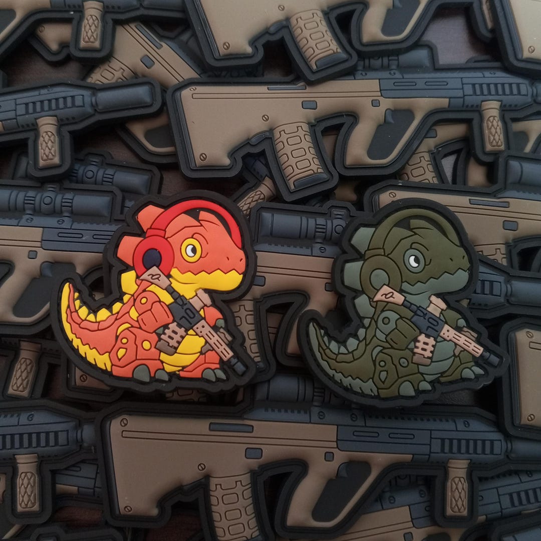 Cute T-rex Dinosaur Badge Patch Velcro Morale Patch - Etsy