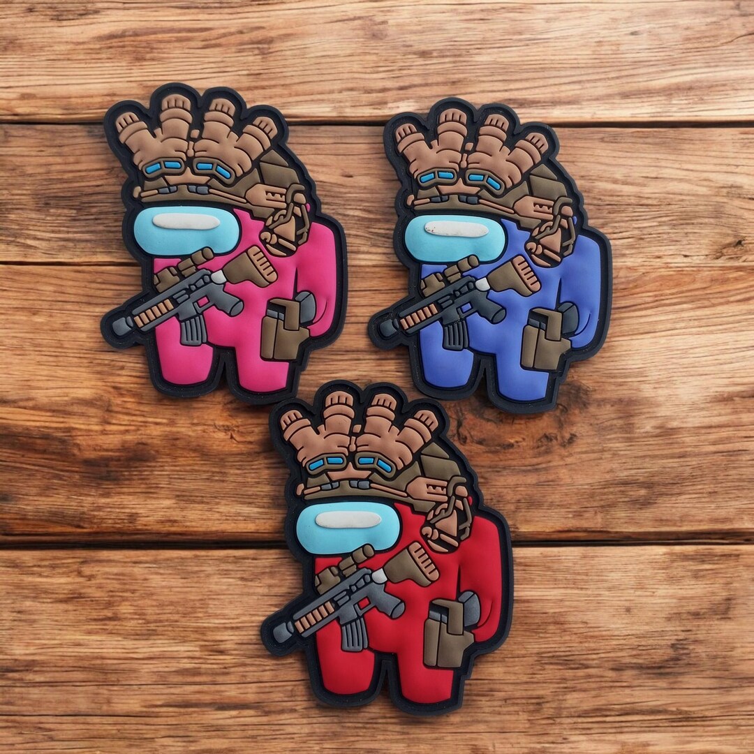 Amon Us Sus Impostor Soldier Tactical Morale Game Anime Hook Velcro ...