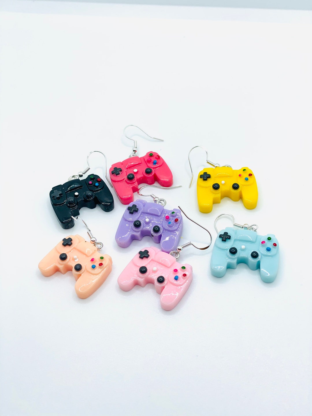 Video Game Earrings Pink, Blue, Yellow, Purple, Black, Orange Gamer ...
