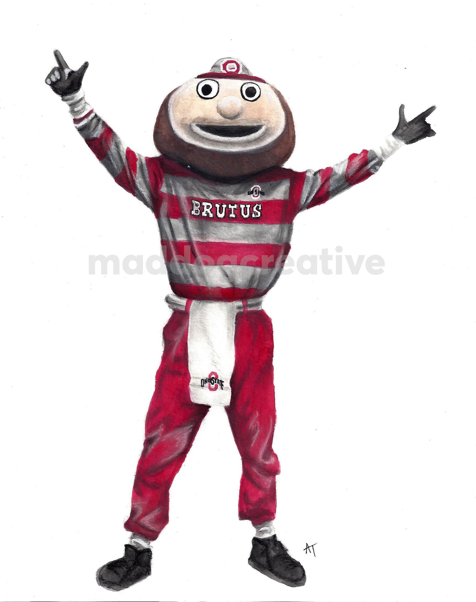 Brutus Buckeye Ohio State University Mascot - Etsy UK