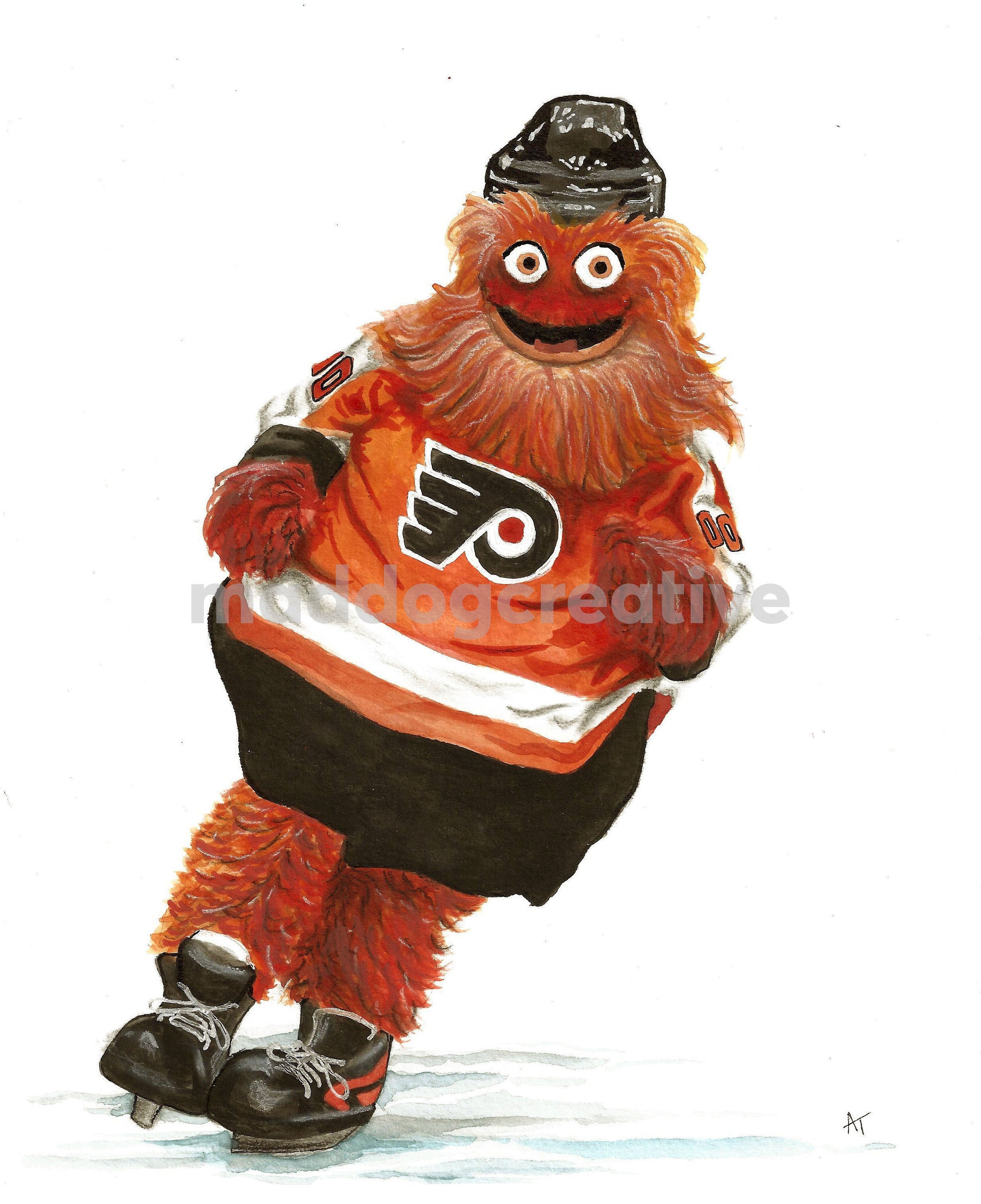 Gritty Philadelphia Flyers Hockey Watercolor Painting - Etsy Sweden