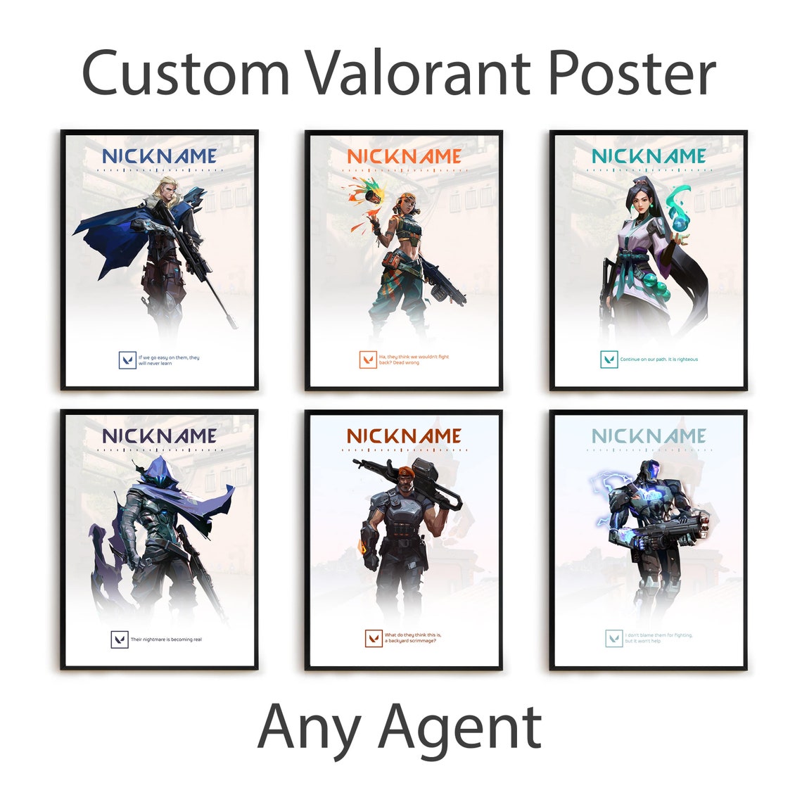 Any Agent Valorant Poster Custom Valorant Print Game Art - Etsy UK
