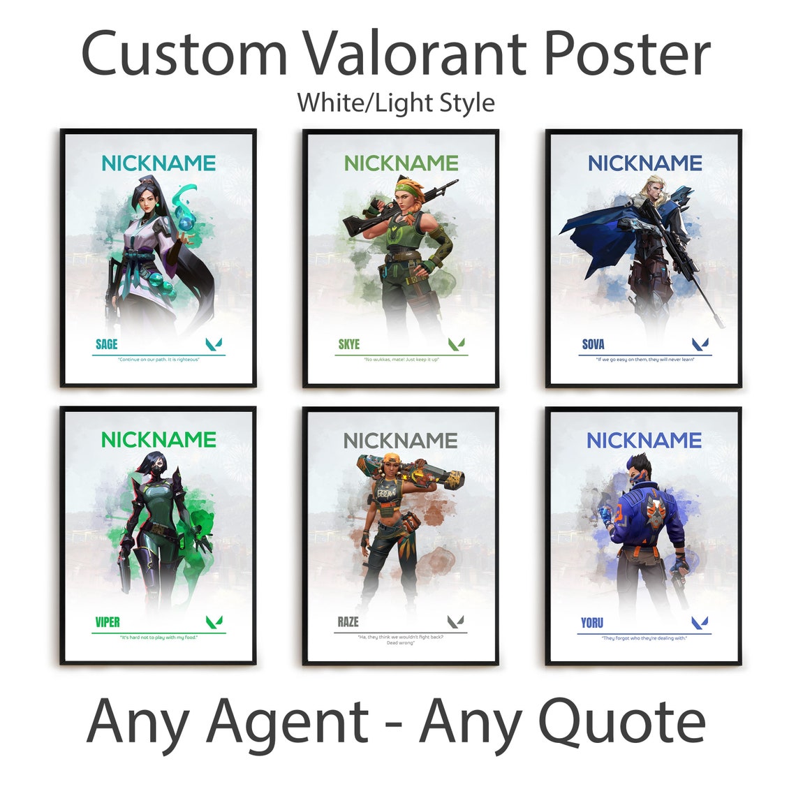 Personalized Valorant Poster any Agent Minimalist Vertical | Etsy