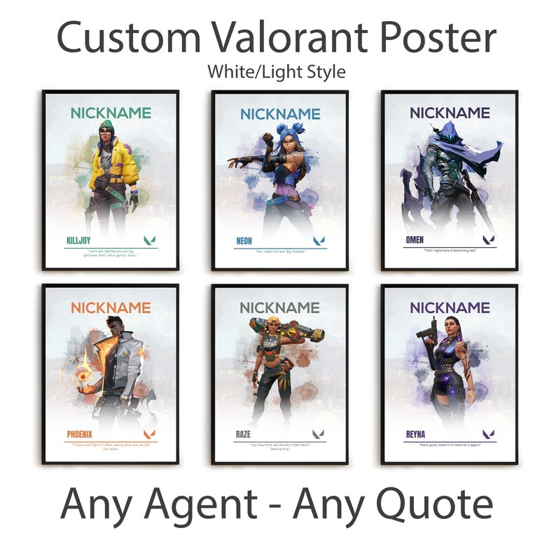 Personalized Valorant Poster any Agent Minimalist Vertical - Etsy