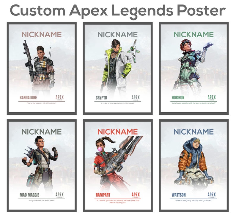 Custom Apex Legends Poster Game Poster Game Gift Print | Etsy UK