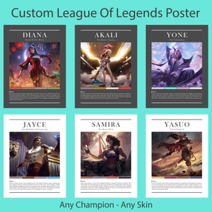 Custom League of Legends Poster | Minimalist Vertical Game Wall Art ...