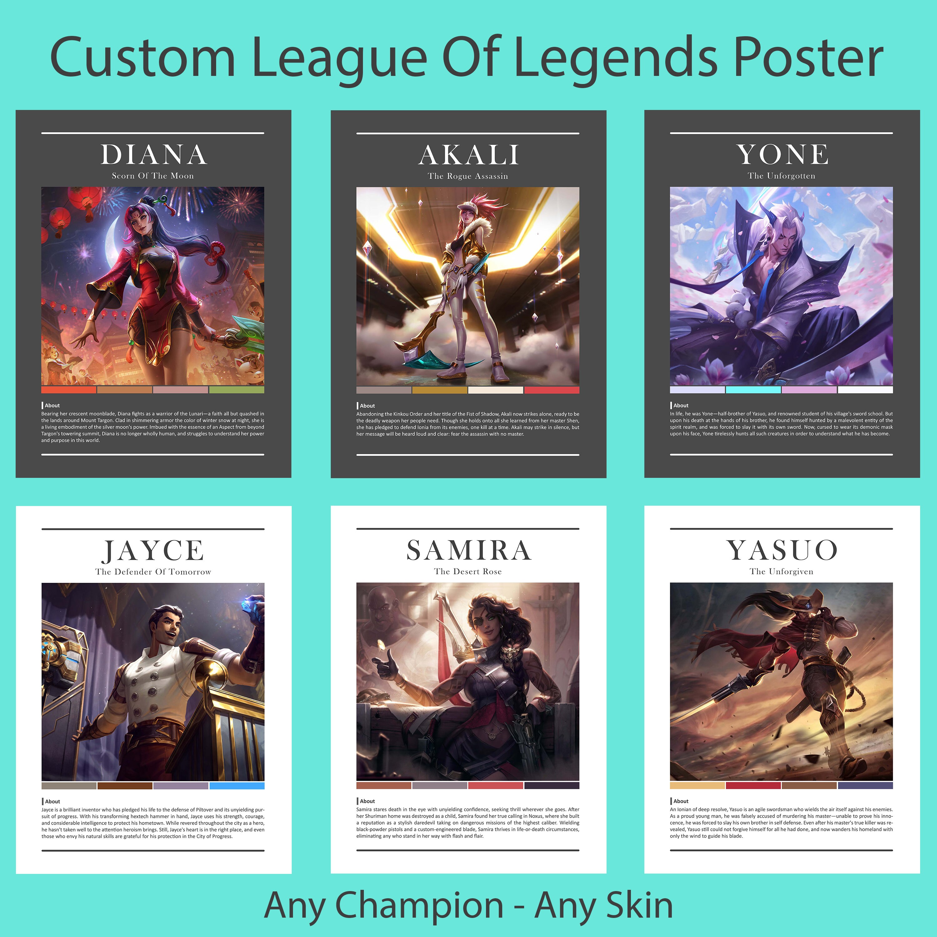 Custom League of Legends Poster Minimalist Vertical Style - Etsy