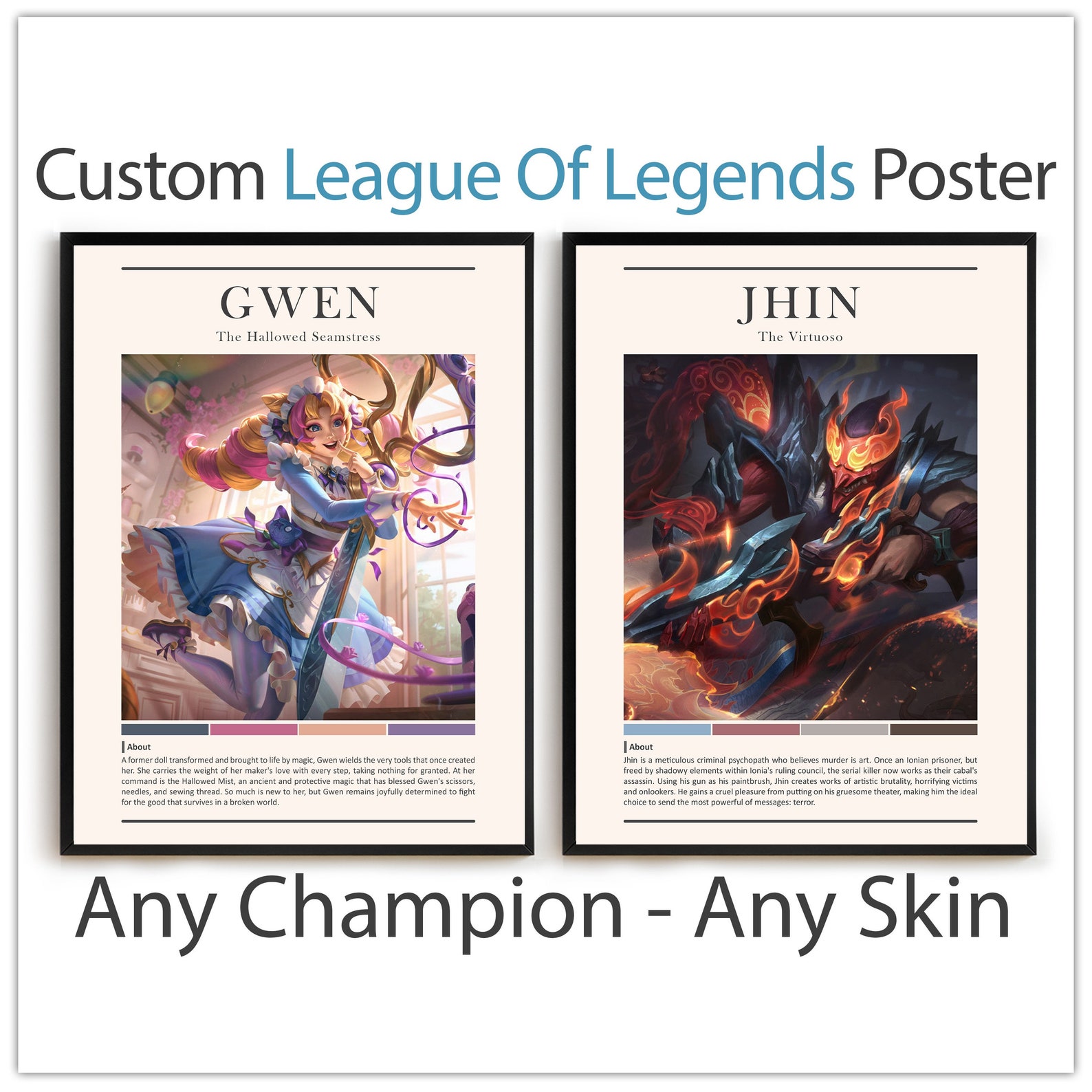 Custom League of Legends Poster Any Champion & Skin - Etsy