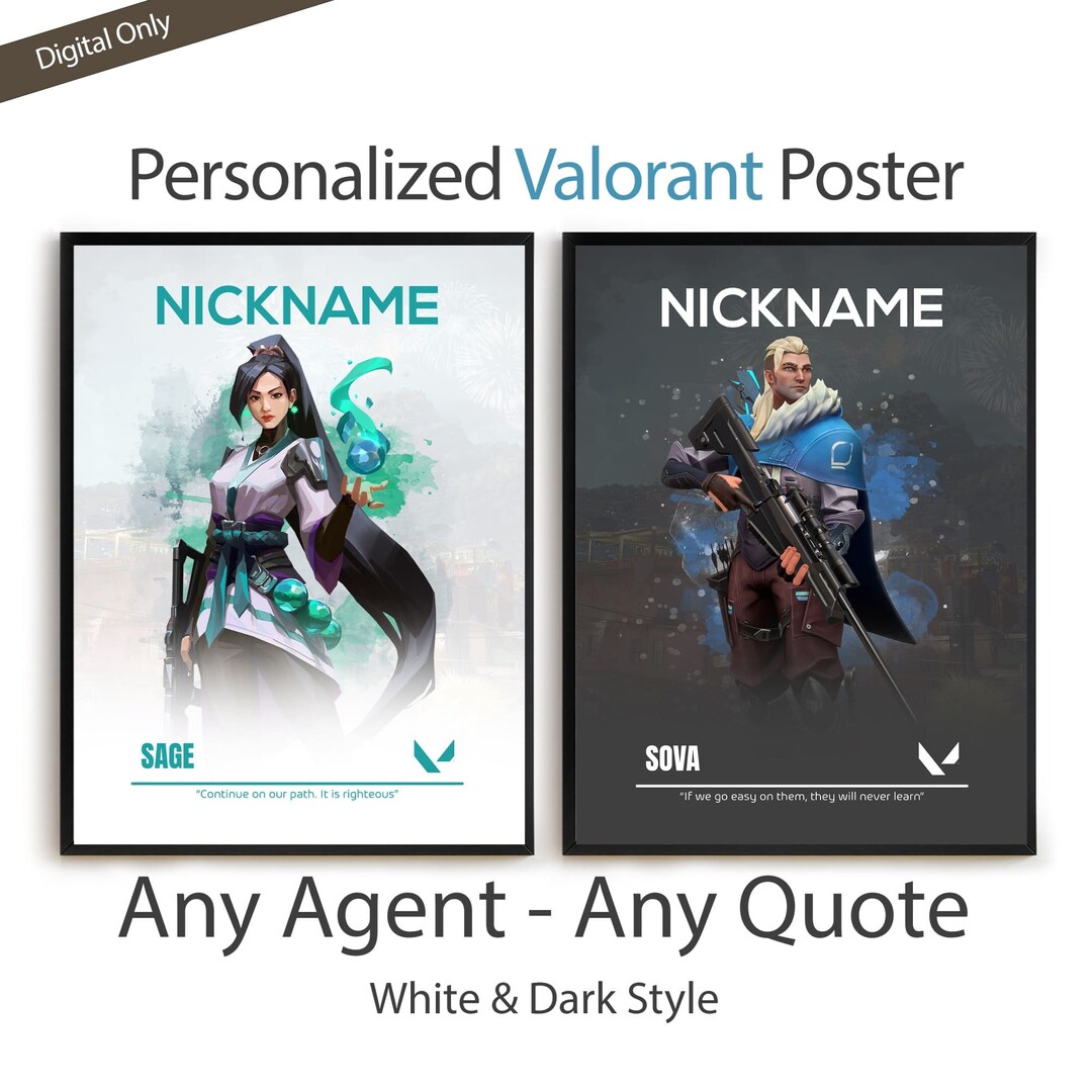 Personalized Valorant Poster any Agent Minimalist Vertical Custom Game ...