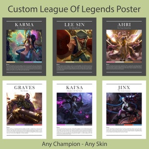 Custom League of Legends Poster | Minimalist Vertical Game Wall Art ...