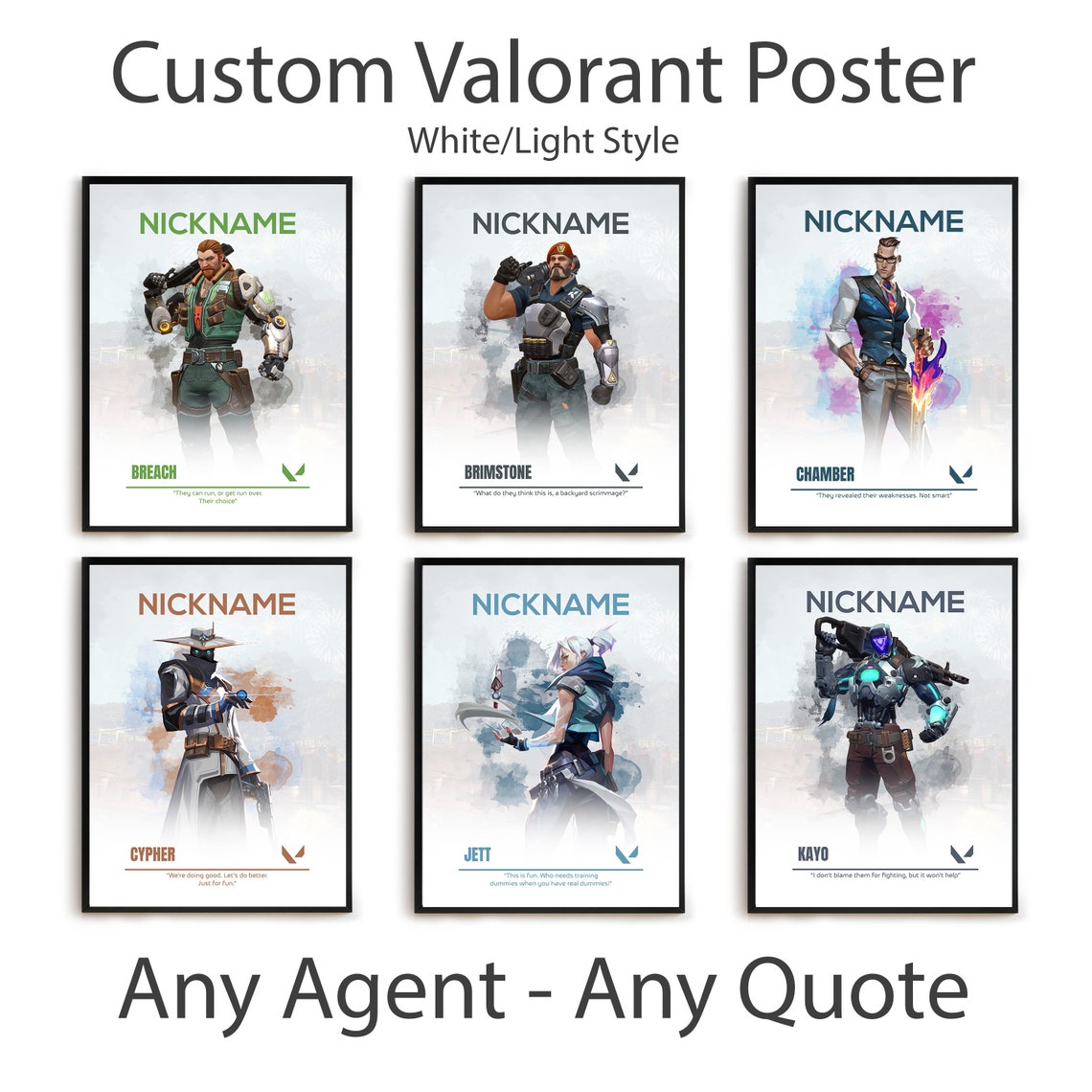 Personalized Valorant Poster any Agent Minimalist Vertical | Etsy