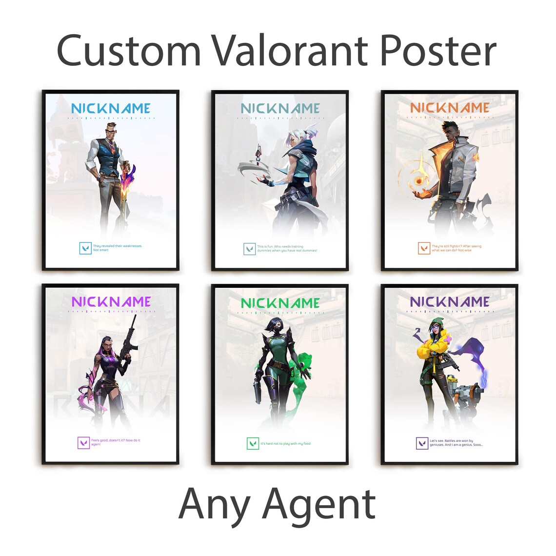 Any Agent Valorant Poster Custom Valorant Print Game Art - Etsy UK