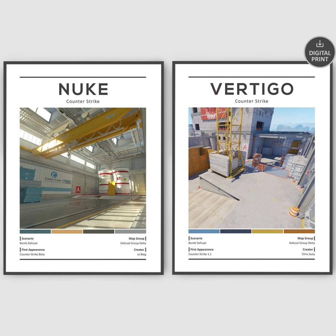 CS2 Nuke & Vertigo Posters Minimalist Vertical Set of 2 Poster Designs ...