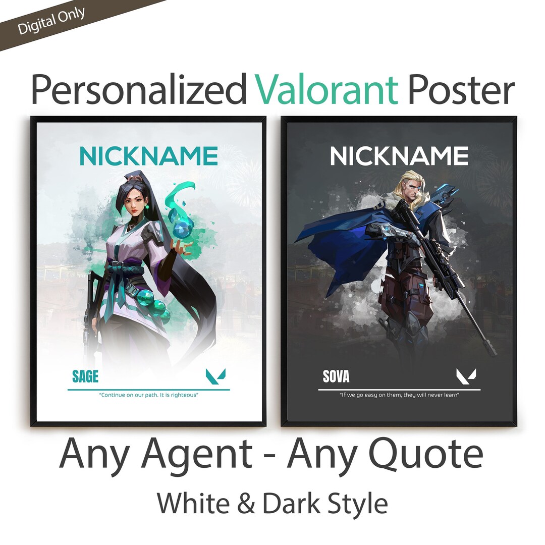 Personalized Valorant Poster any Agent Minimalist Vertical - Etsy