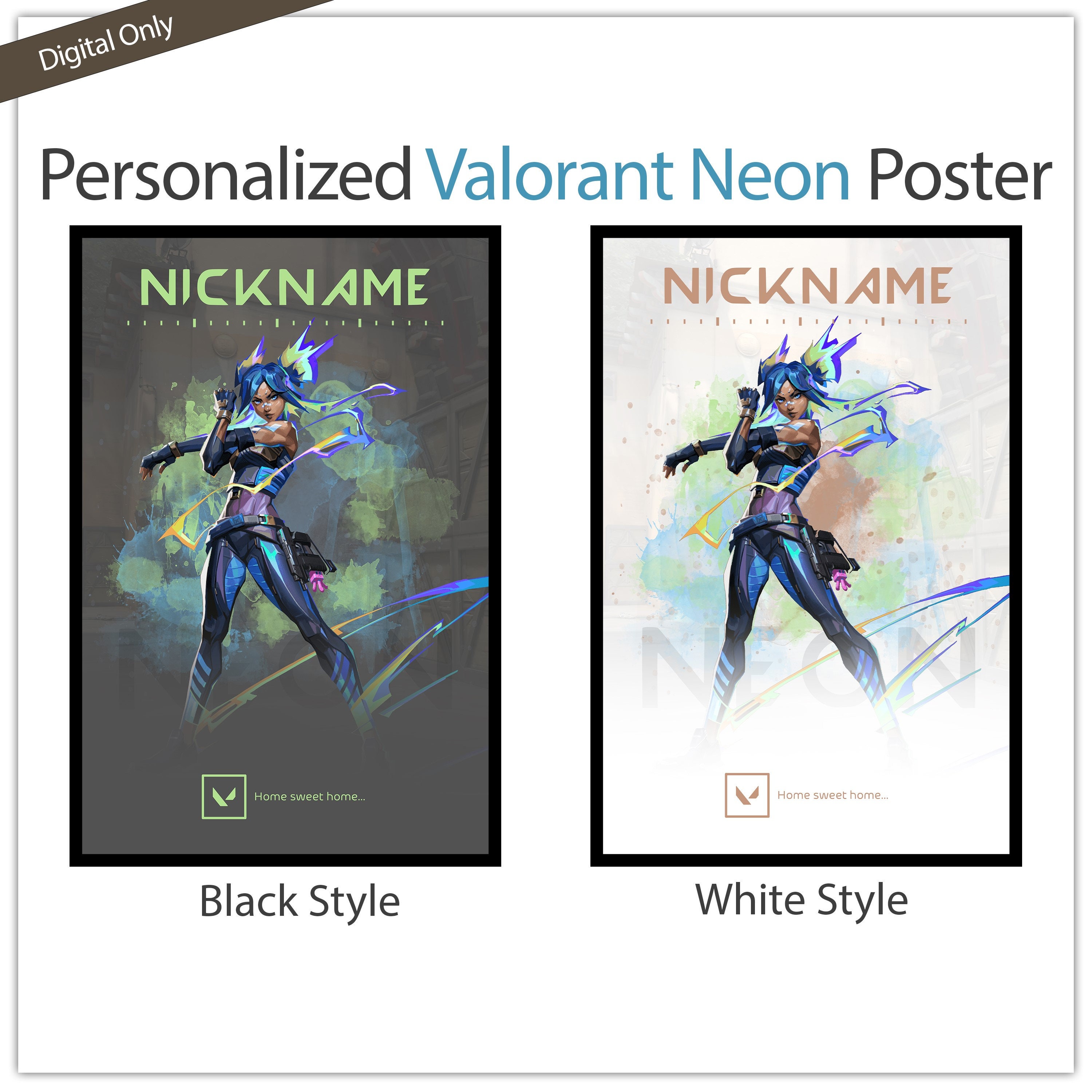 Digital Prints Prints Neon Valorant Art Print Art & Collectibles etna.com.pe