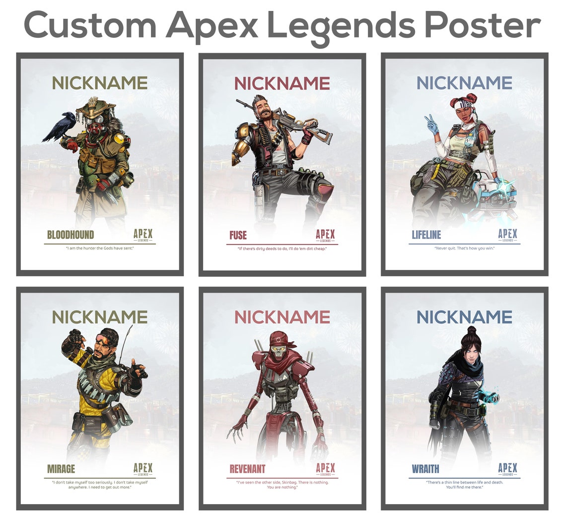 Custom Apex Legends Poster Game Poster Game Gift Print | Etsy UK