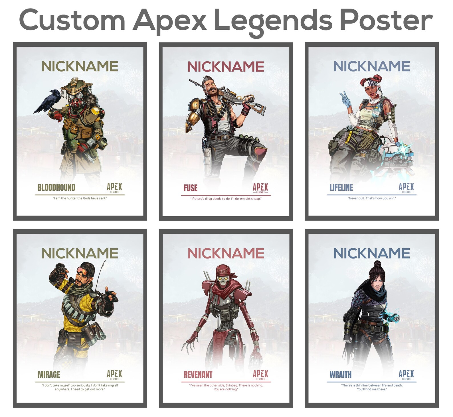 Custom Apex Legends Poster Game Poster Game Gift Print | Etsy UK