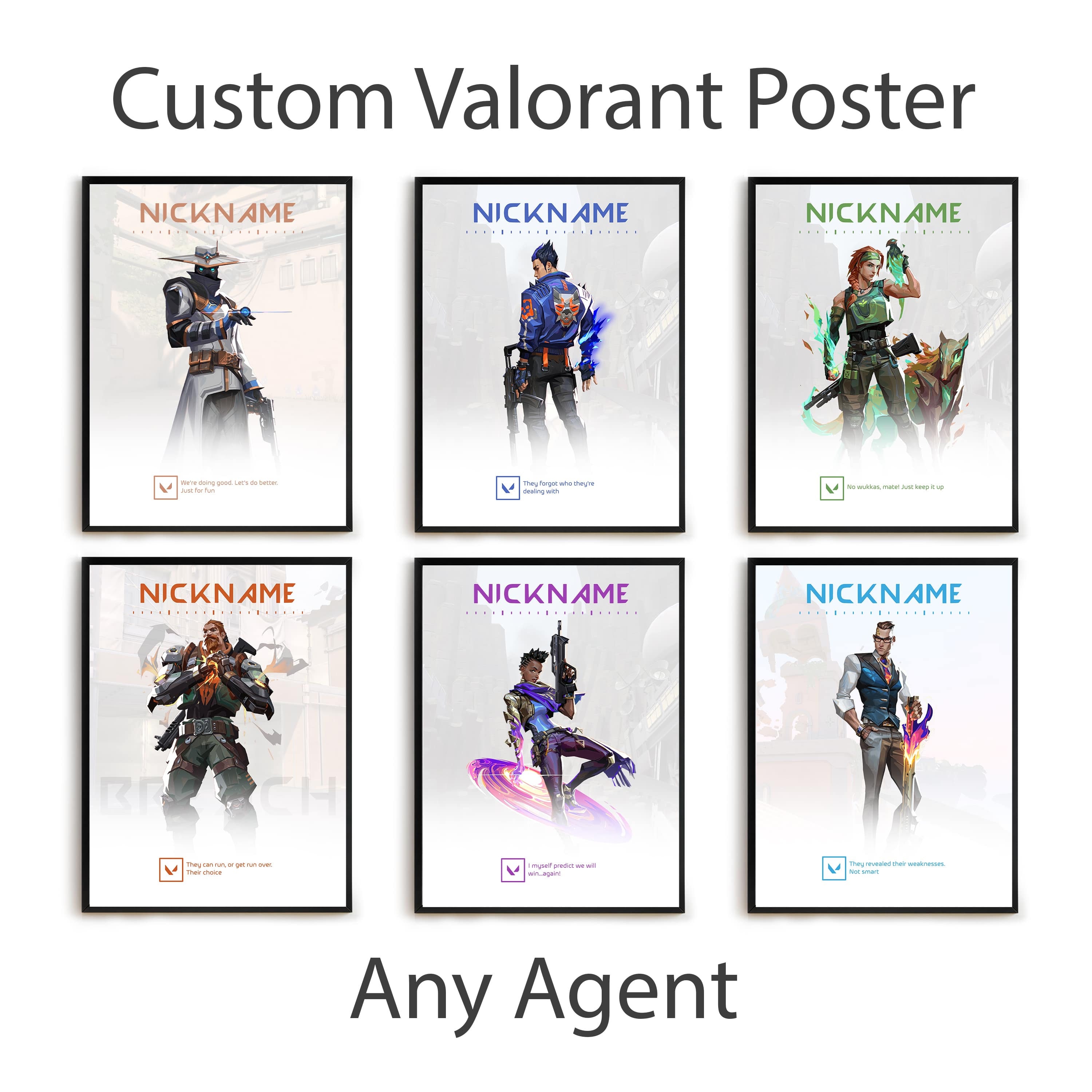 Any Agent Valorant Poster Custom Valorant Print Game Art - Etsy UK