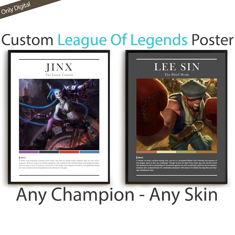 Personalized League of Legends Poster Gamer Gifts - Etsy UK