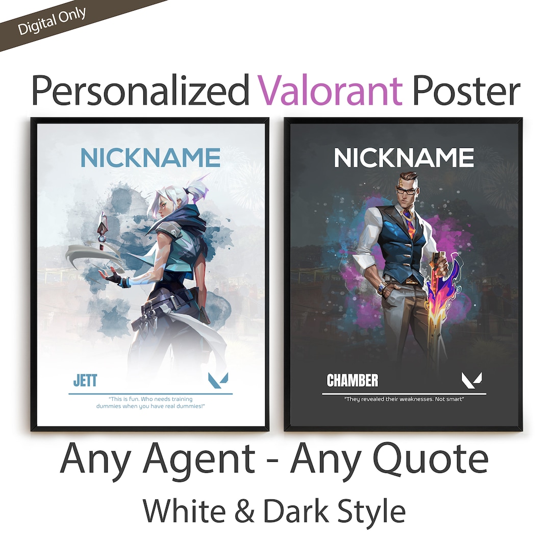 Personalized Valorant Poster (any Agent) | Minimalist Vertical Custom ...