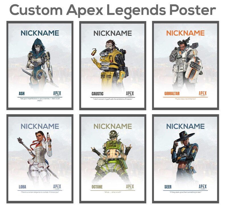 Custom Apex Legends Poster Game Poster Game Gift Print | Etsy UK