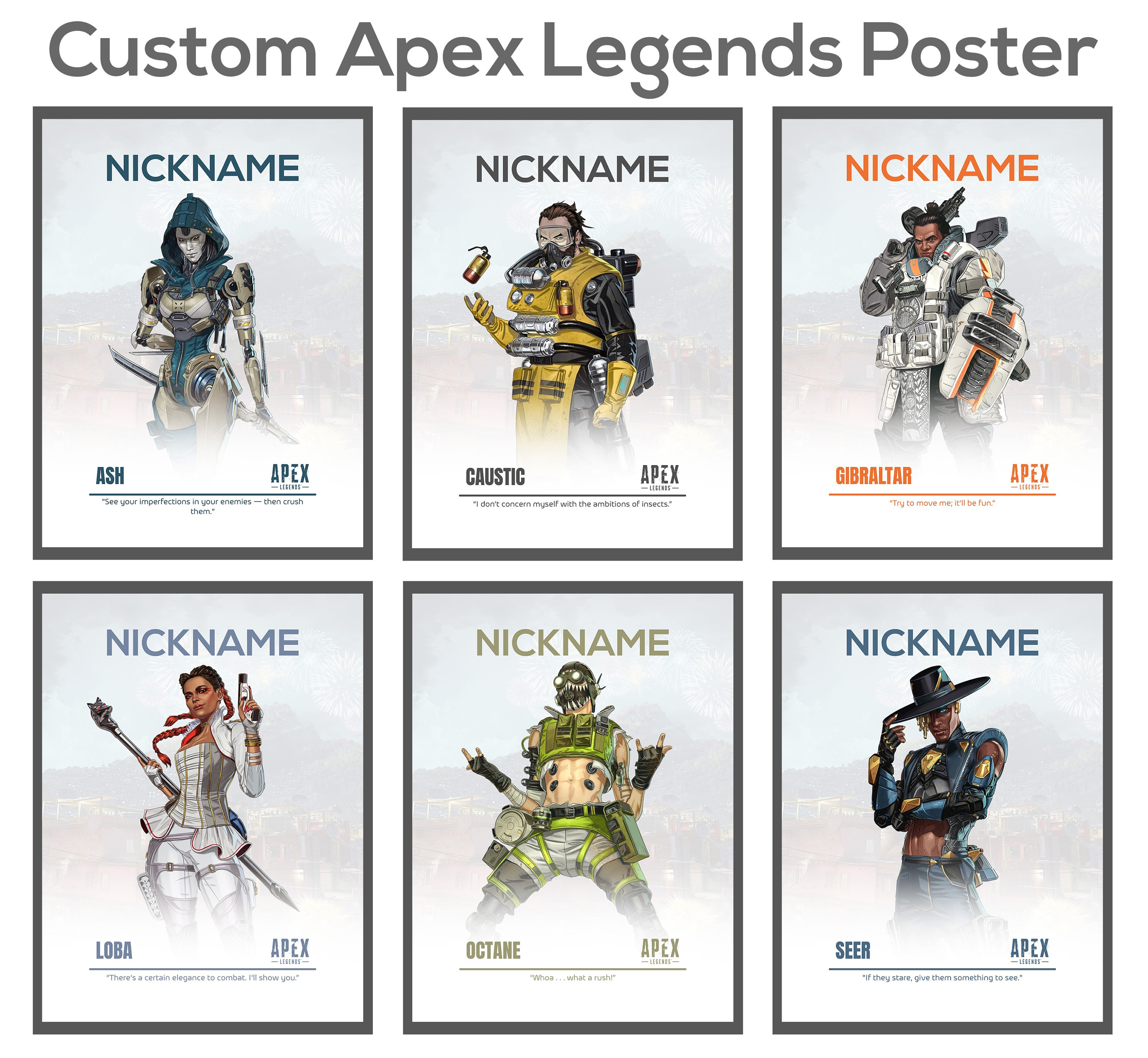 Custom Apex Legends Poster Game Poster Game Gift Print | Etsy UK