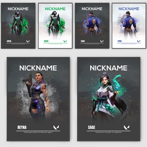 Personalized Valorant Poster any Agent Minimalist Vertical - Etsy